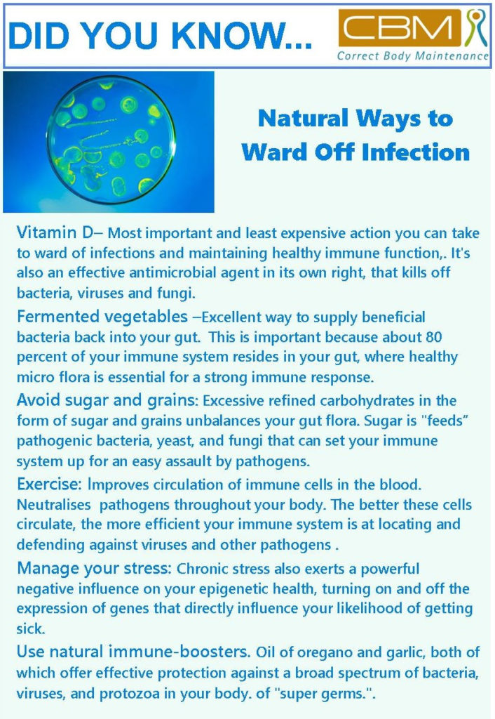 Natural ways to ward off infection | Correct Body Maintenance